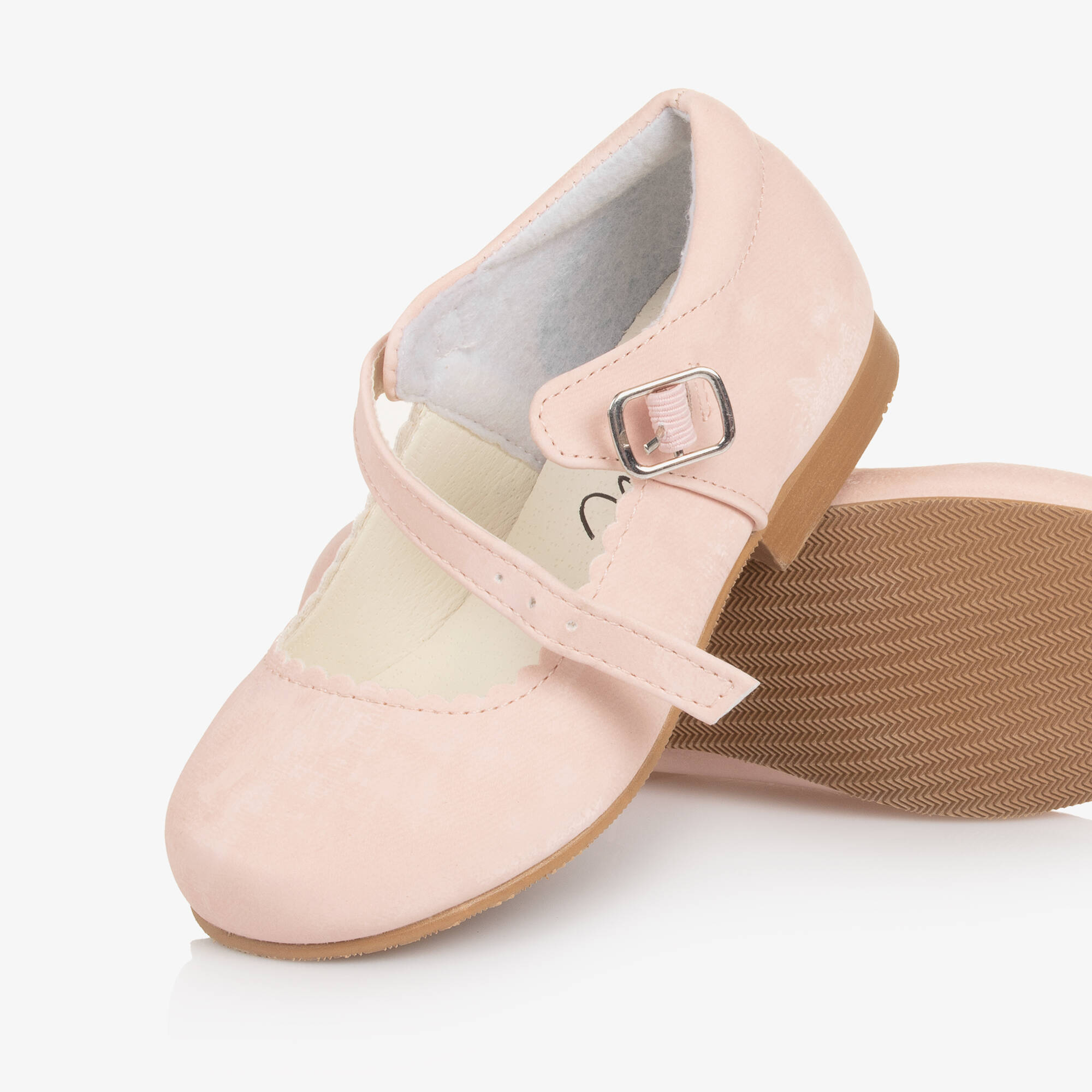 Sevva - Girls Pink Faux Suede Leather Shoes | Childrensalon