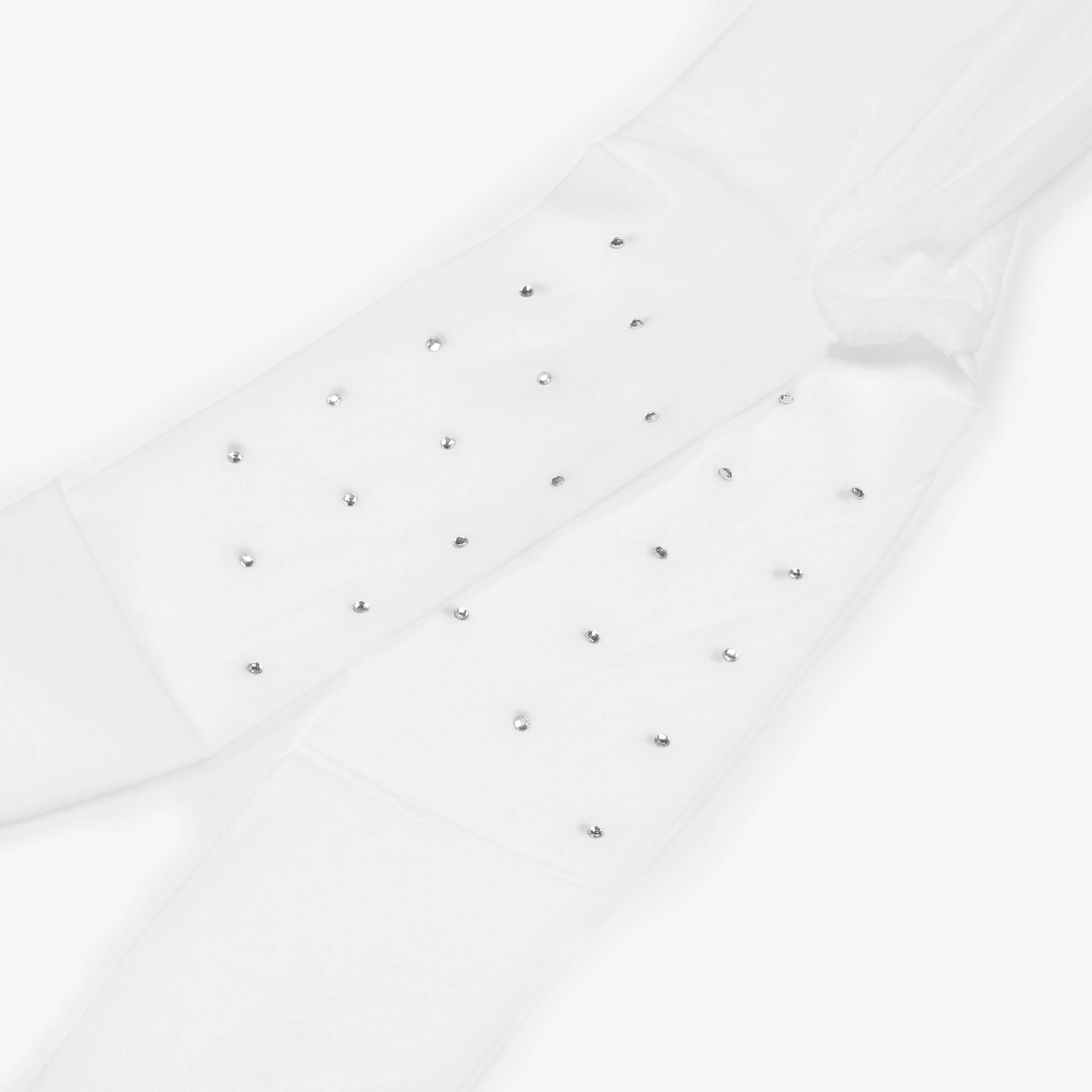 Sevva - Girls White Diamanté Tights | Childrensalon