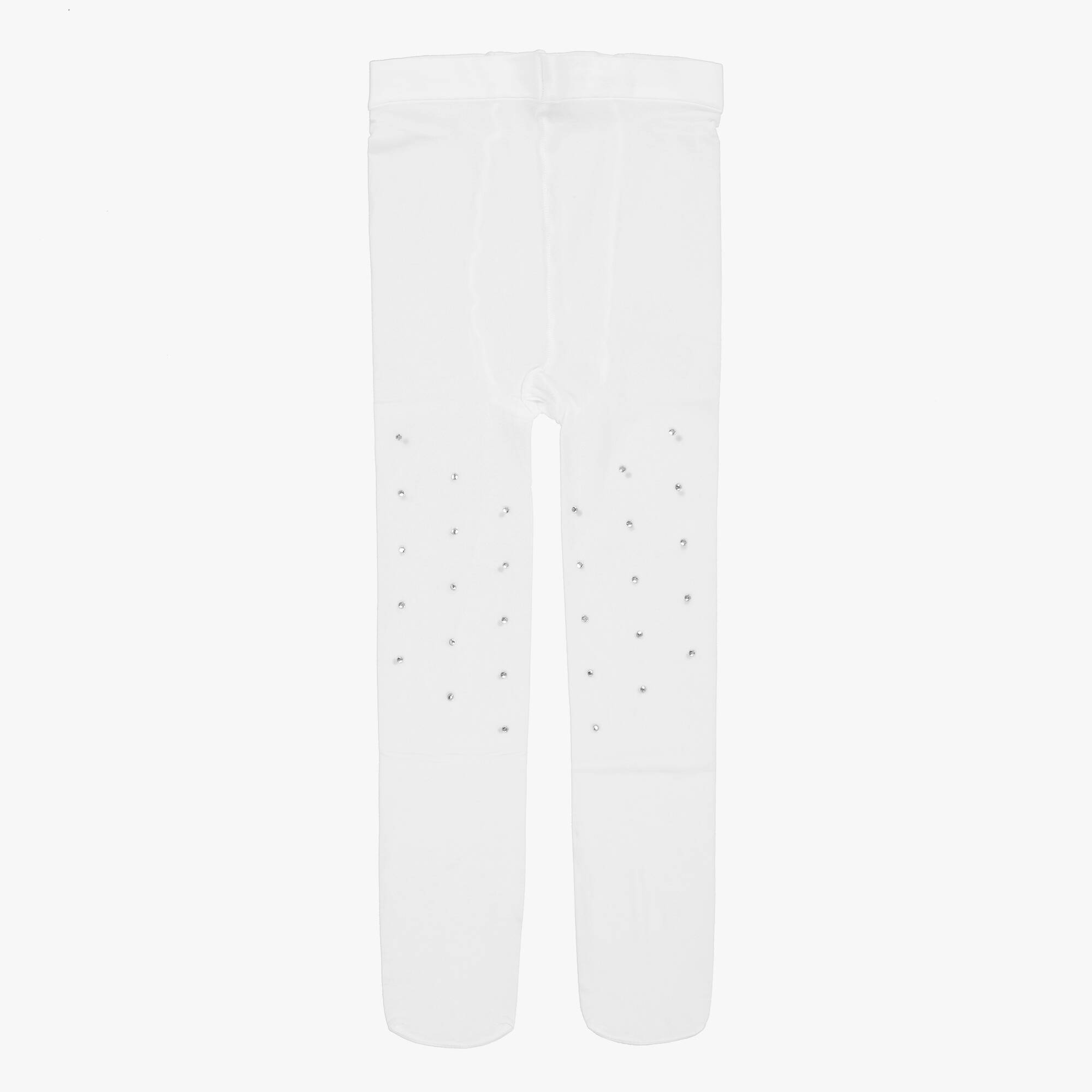 Sevva - Girls White Diamanté Tights | Childrensalon
