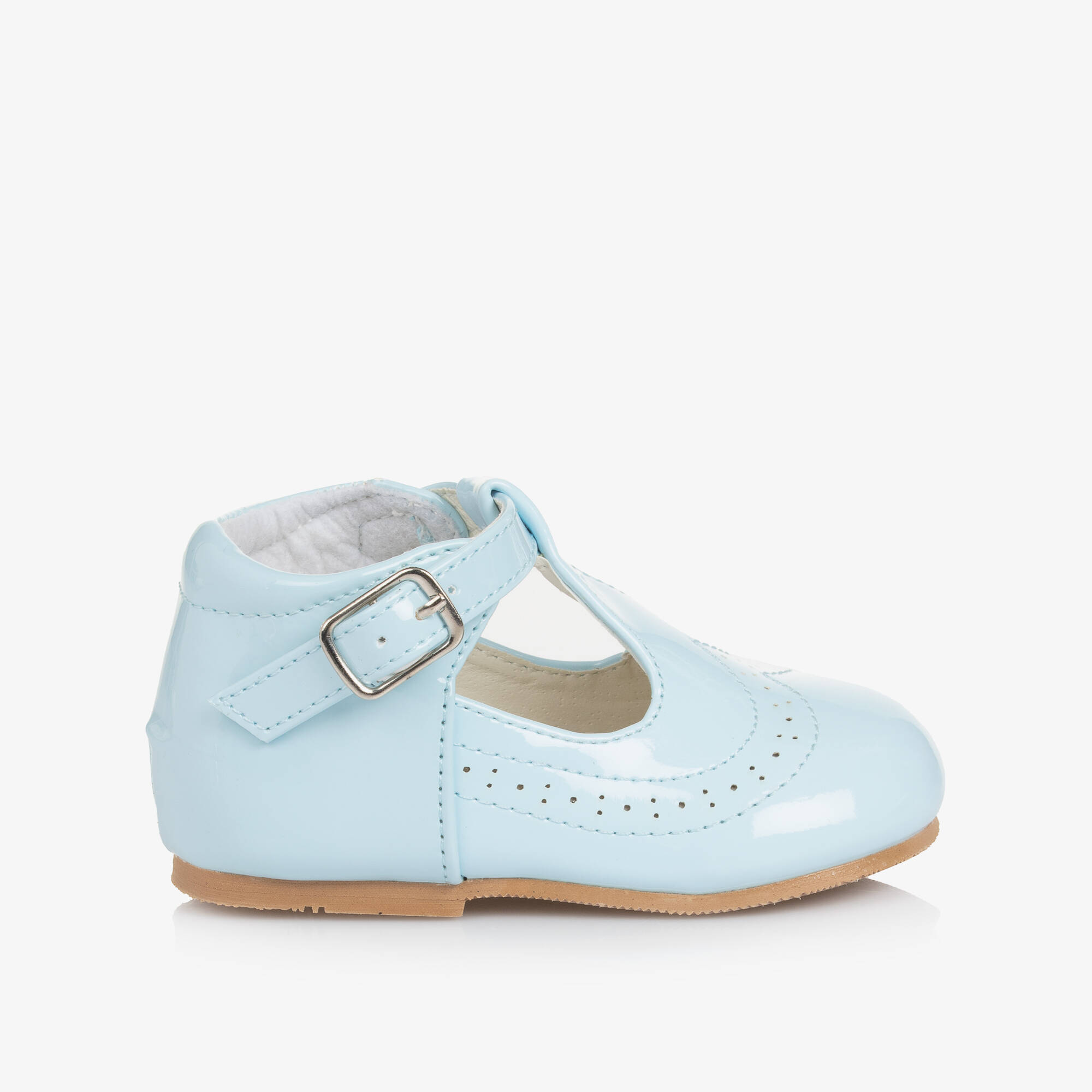 Sevva - Pale Blue Patent Faux Leather First Walker Bar Shoes ...