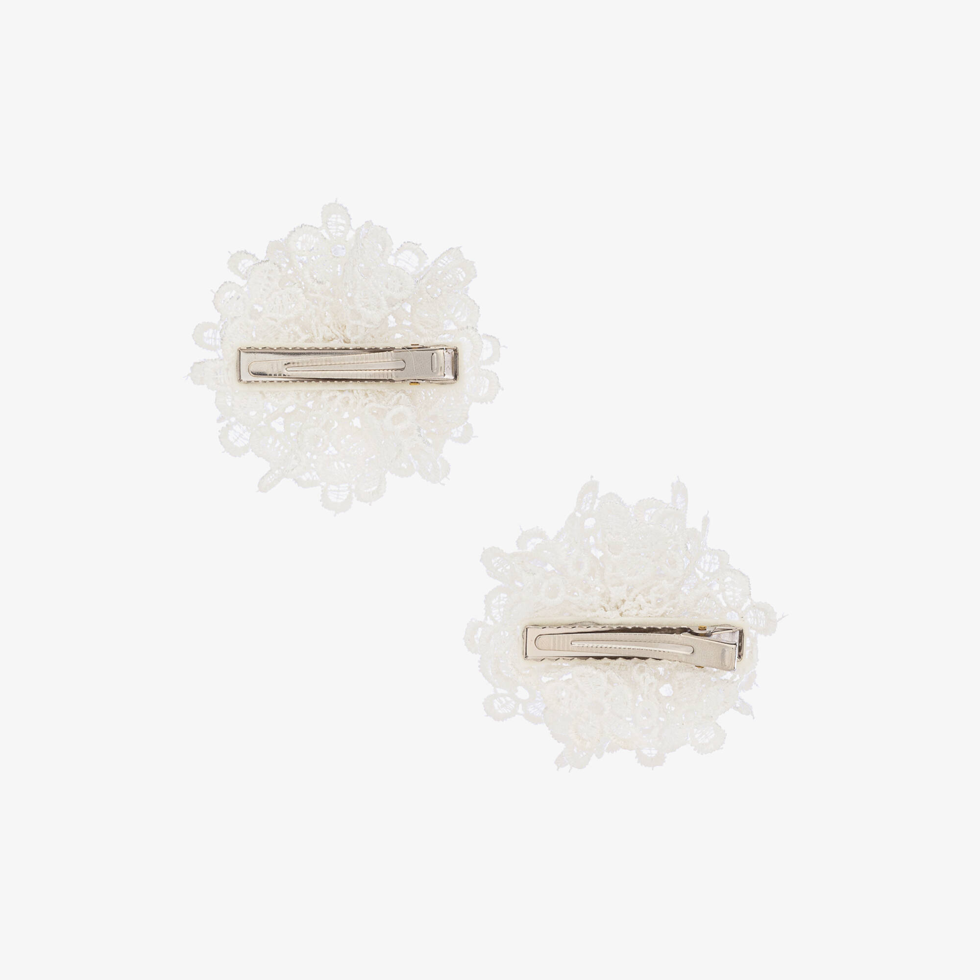 Sienna Likes To Party - Girls White Lace Hair Clips (2 Pack ...