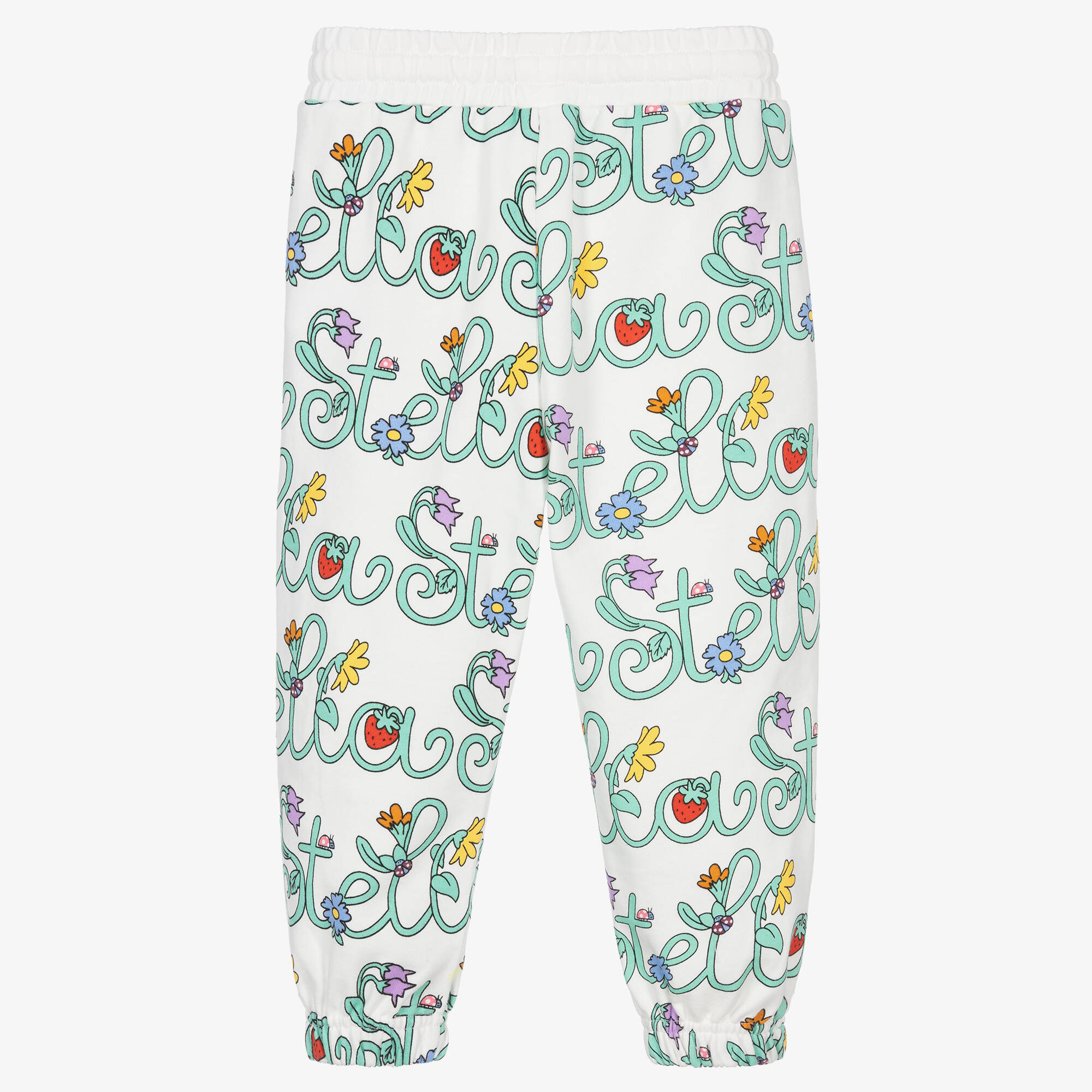 Stella McCartney Kids - Girls Ivory Stella Vine Print Cotton Joggers ...