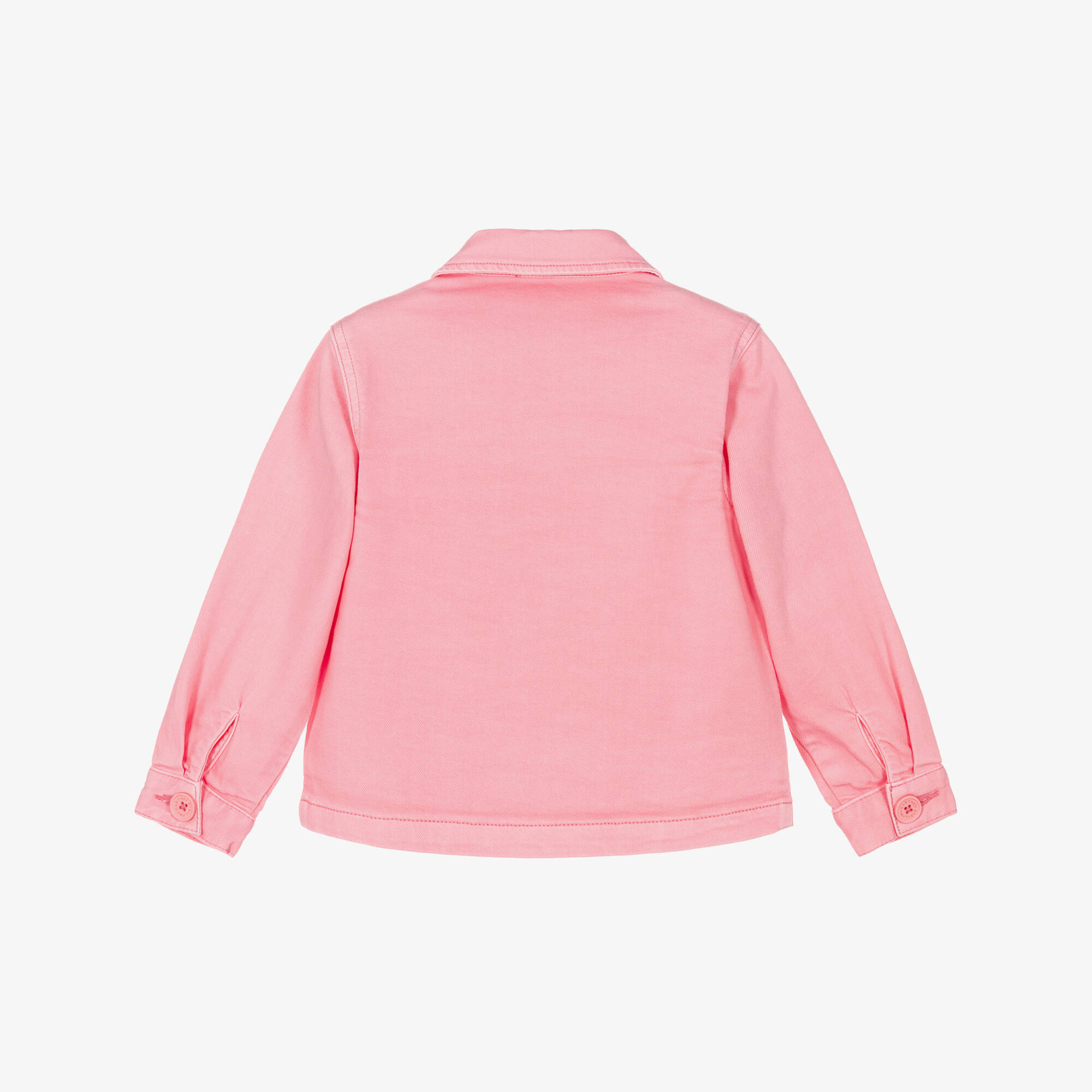 Stella McCartney Kids - Girls Pink Denim Jacket with Embroidered Pocket ...
