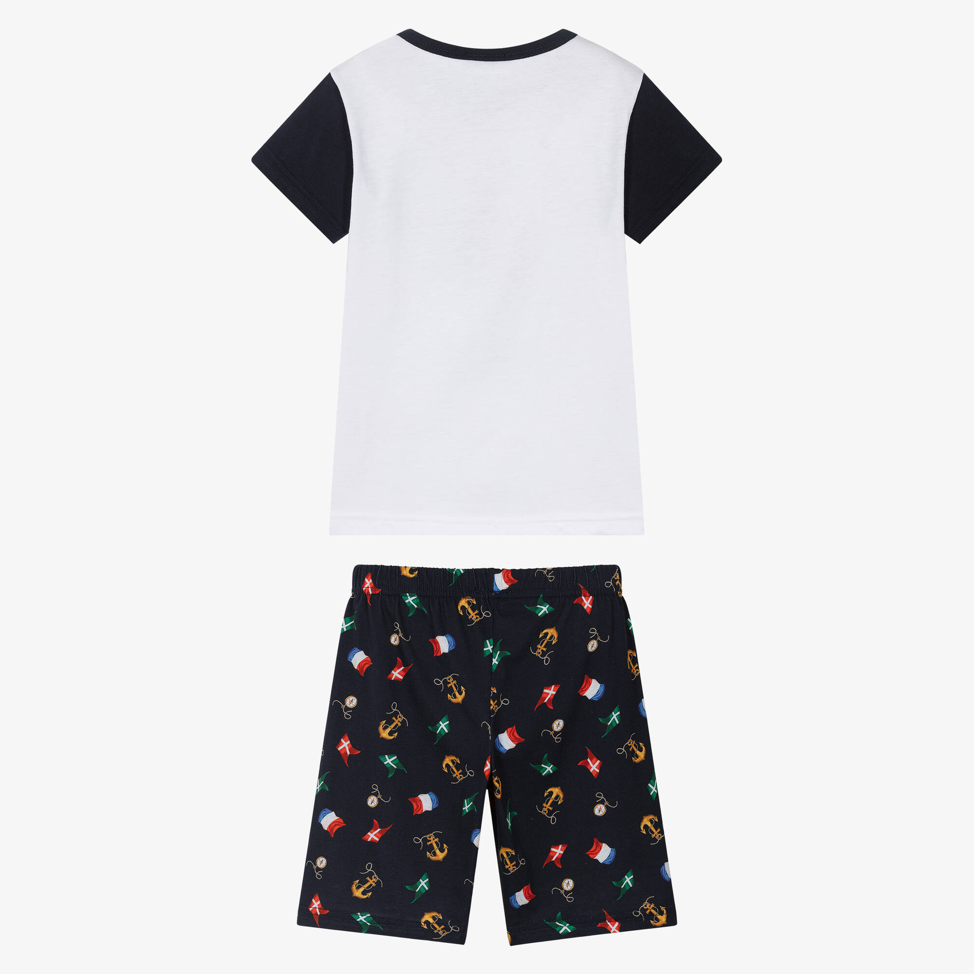 Story Loris - Boys Navy Blue Cotton Sailor Bear Pyjamas | Childrensalon