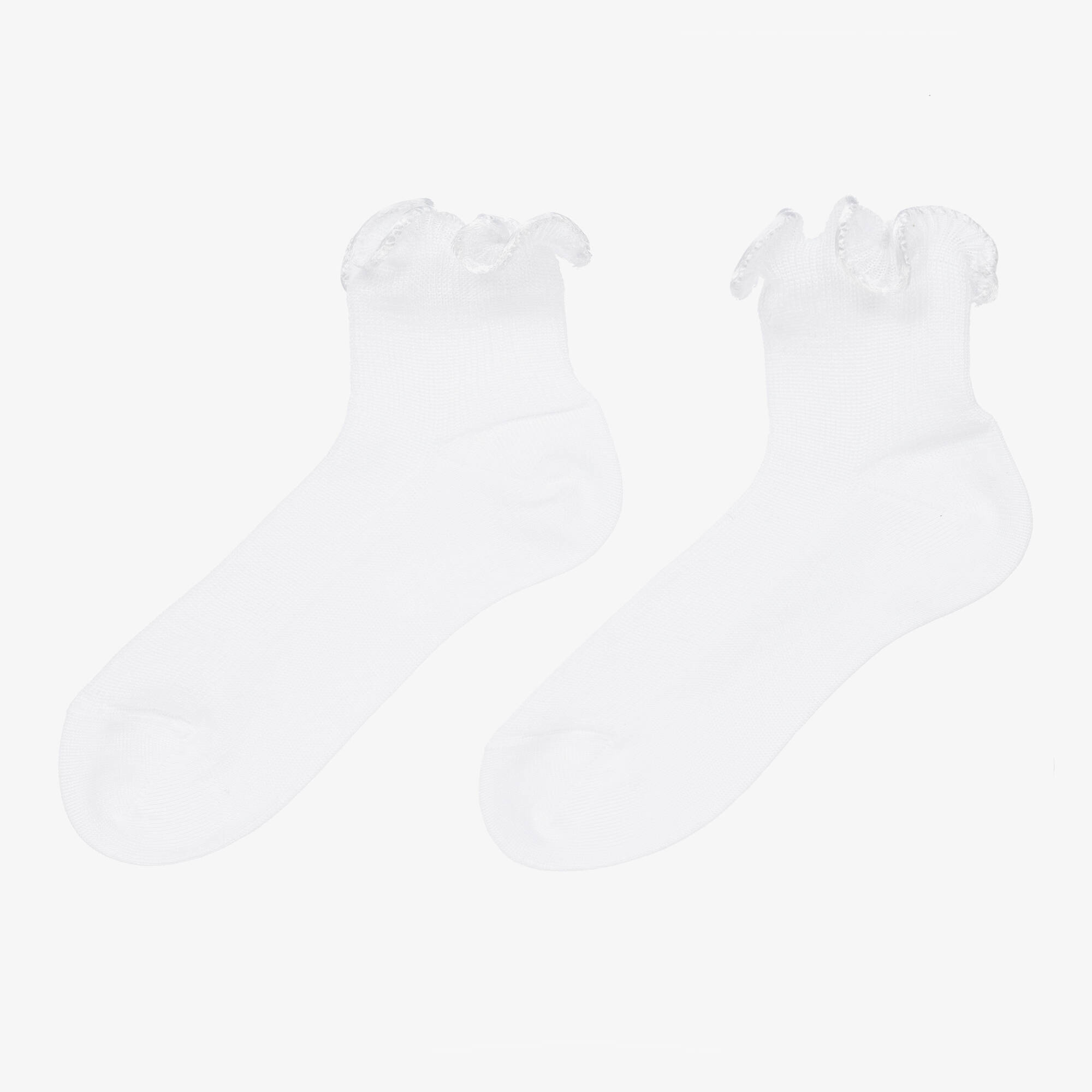 Story Loris - Girls White Ruffle Socks | Childrensalon