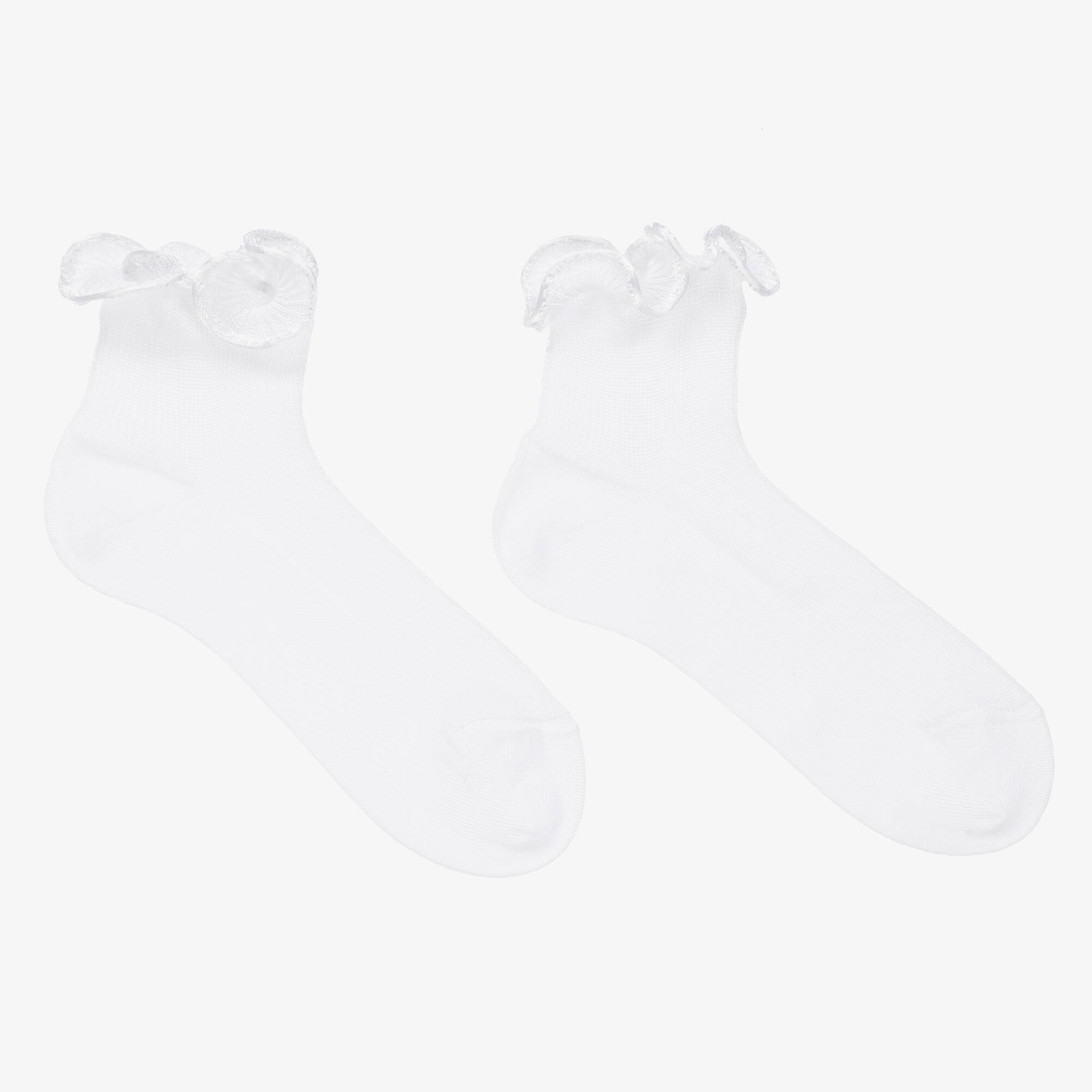 Story Loris - Girls White Ruffle Socks | Childrensalon