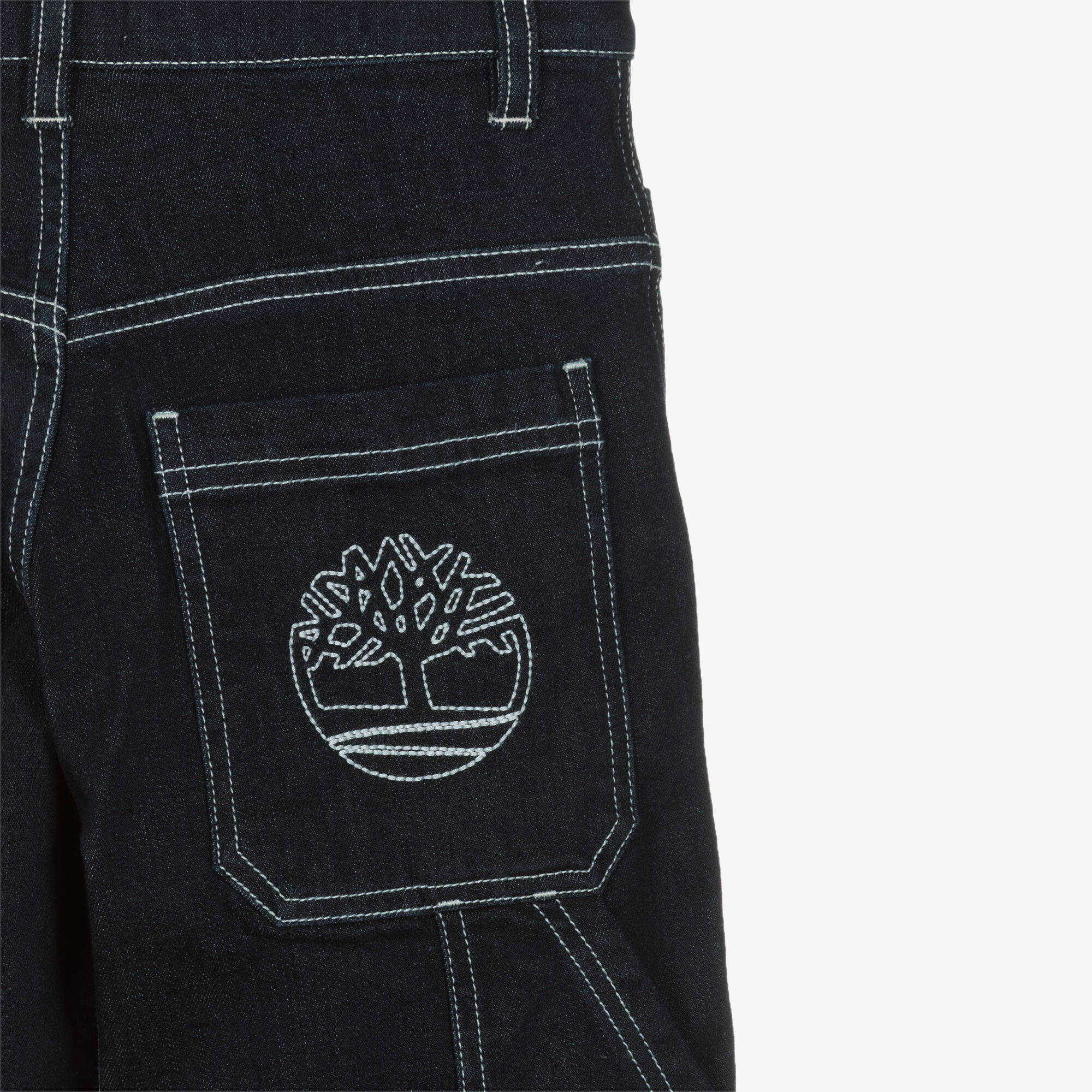 Timberland - Boys Dark Blue Jeans with Contrast Stitching | Childrensalon