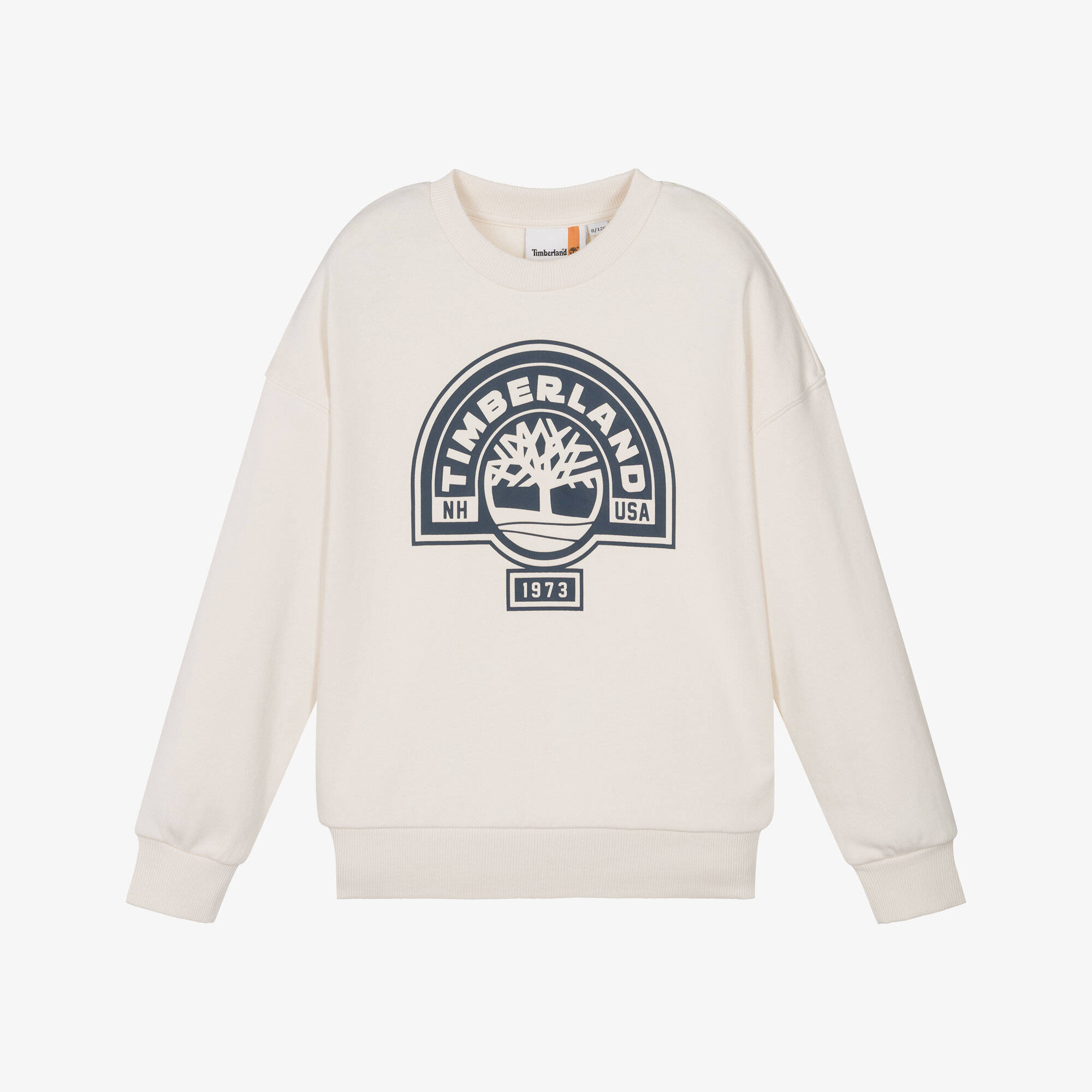 Timberland - Boys Ivory Jersey Sweatshirt with Bold Logo | Childrensalon