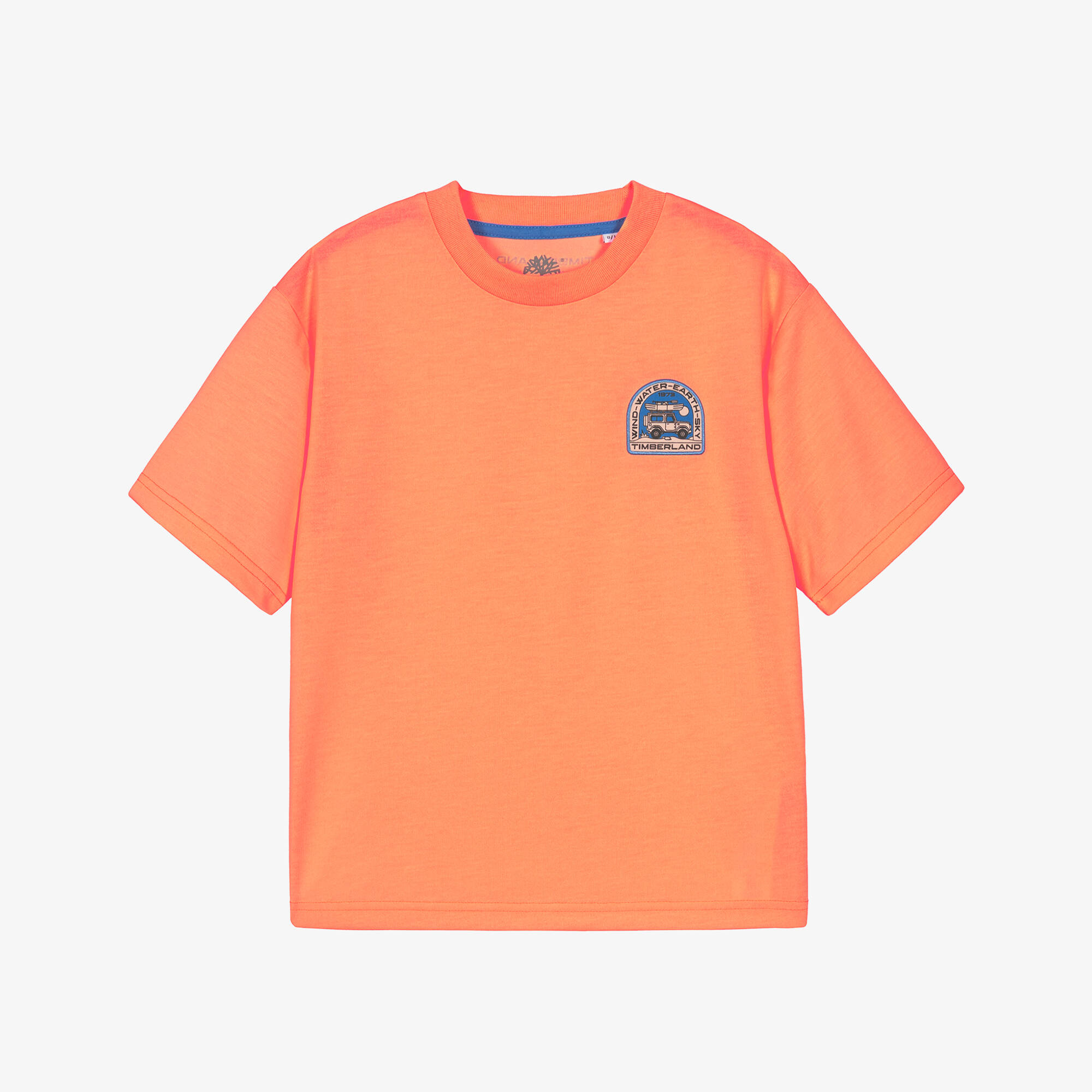 Timberland - Boys Neon Orange T-Shirt with Four Elements Logo ...