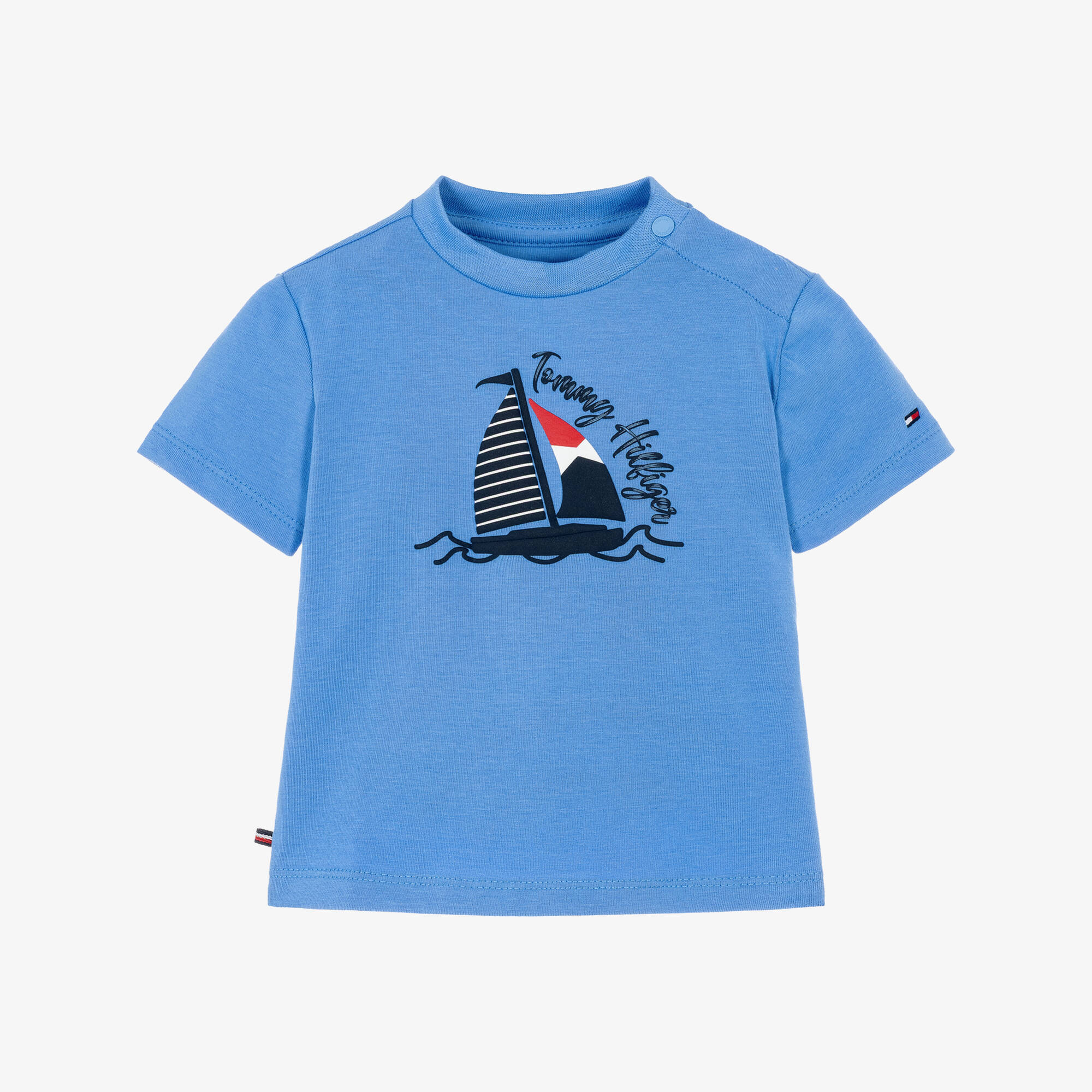 Tommy Hilfiger - Baby Boys Bright Blue Sailing Boat T-Shirt | Childrensalon