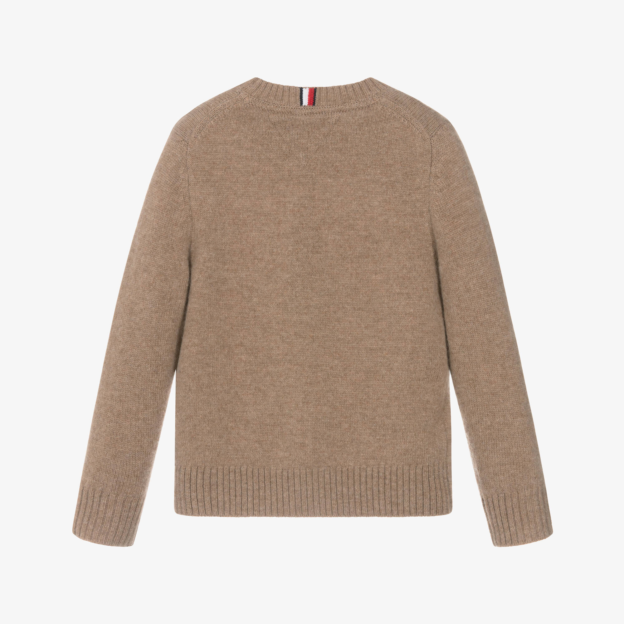 Tommy Hilfiger - Boys Dark Beige Wool Knit Sweater | Childrensalon