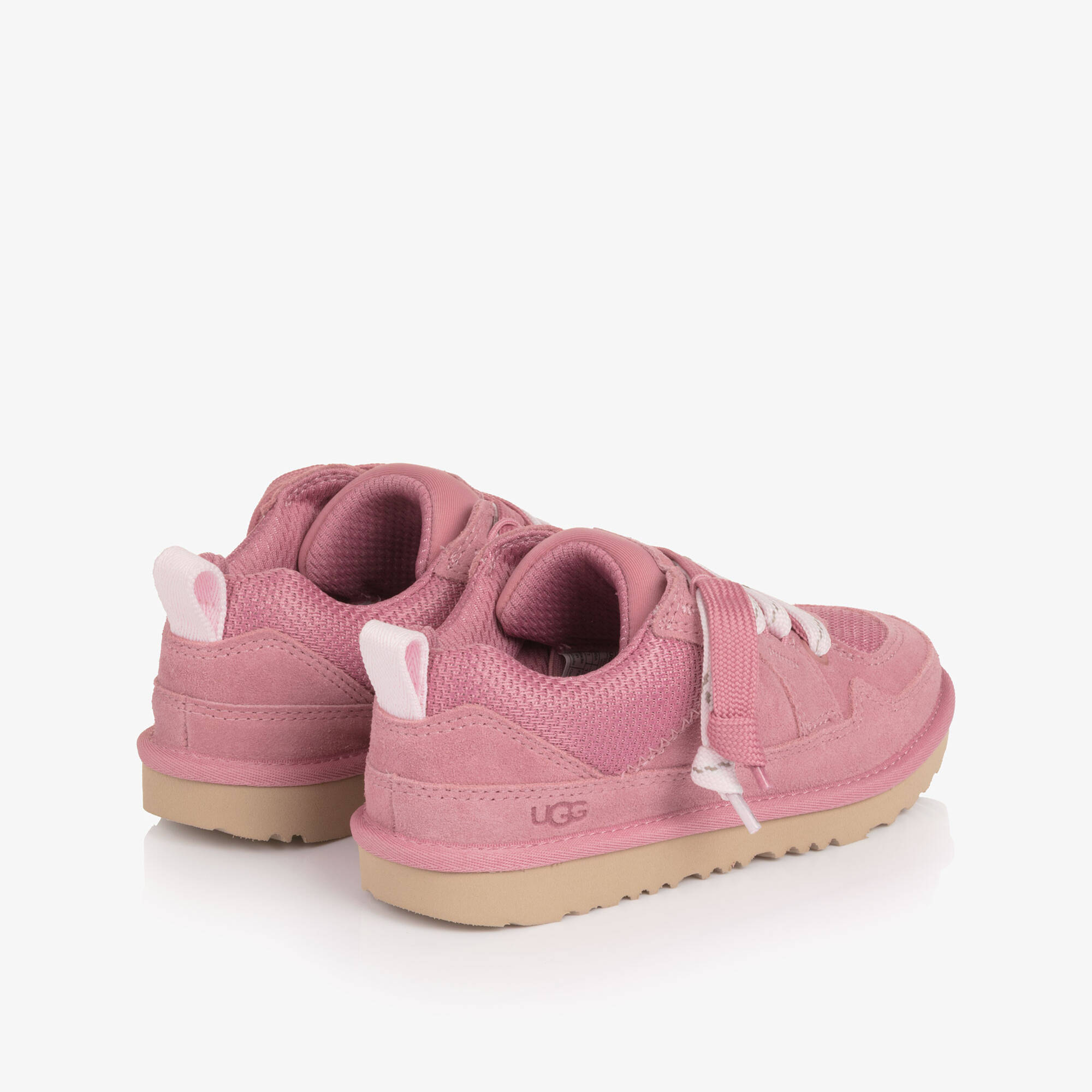 UGG - Girls Pink Suede Leather Lo Lowmel Trainers | Childrensalon