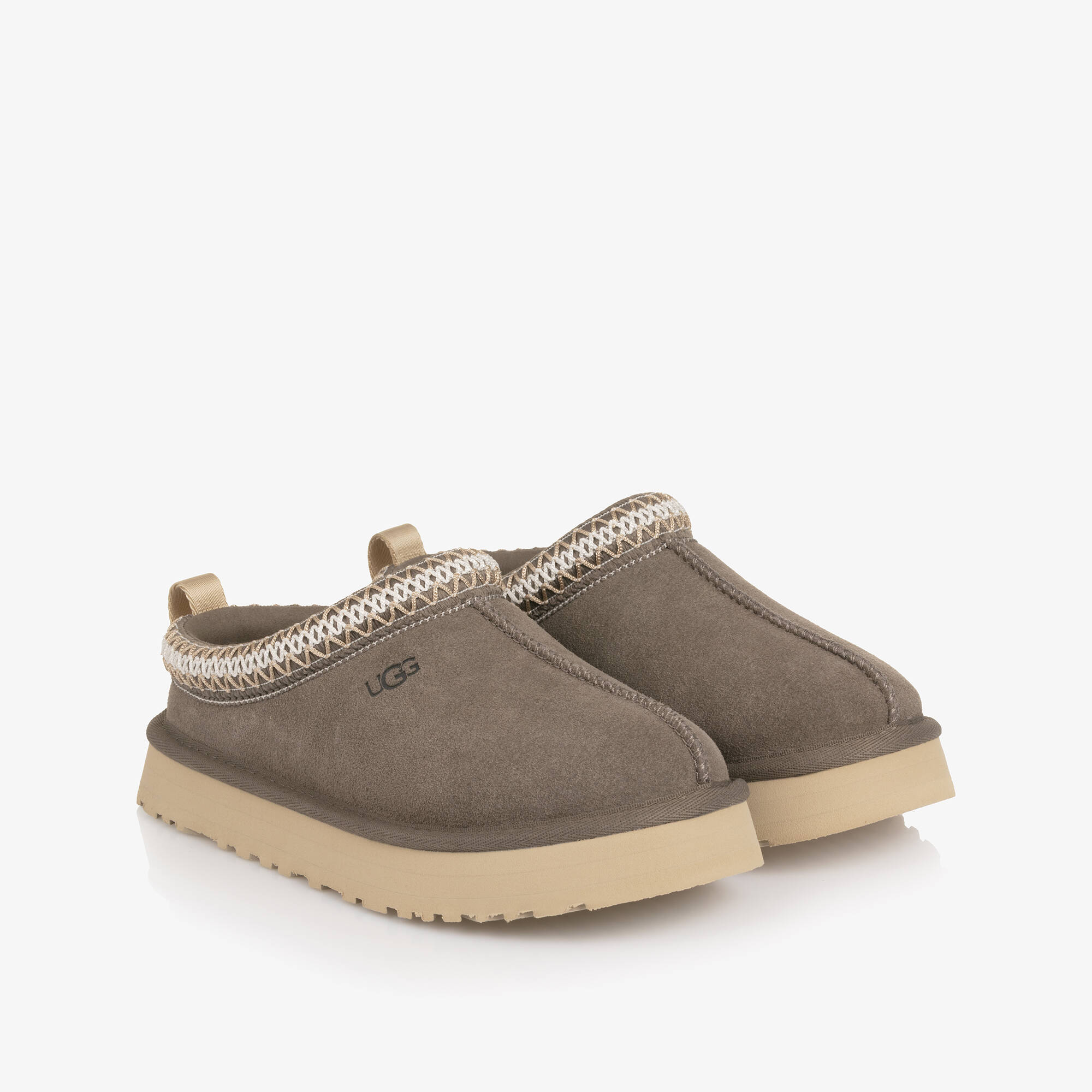 UGG - Grey Suede Leather Tazz Mules | Childrensalon