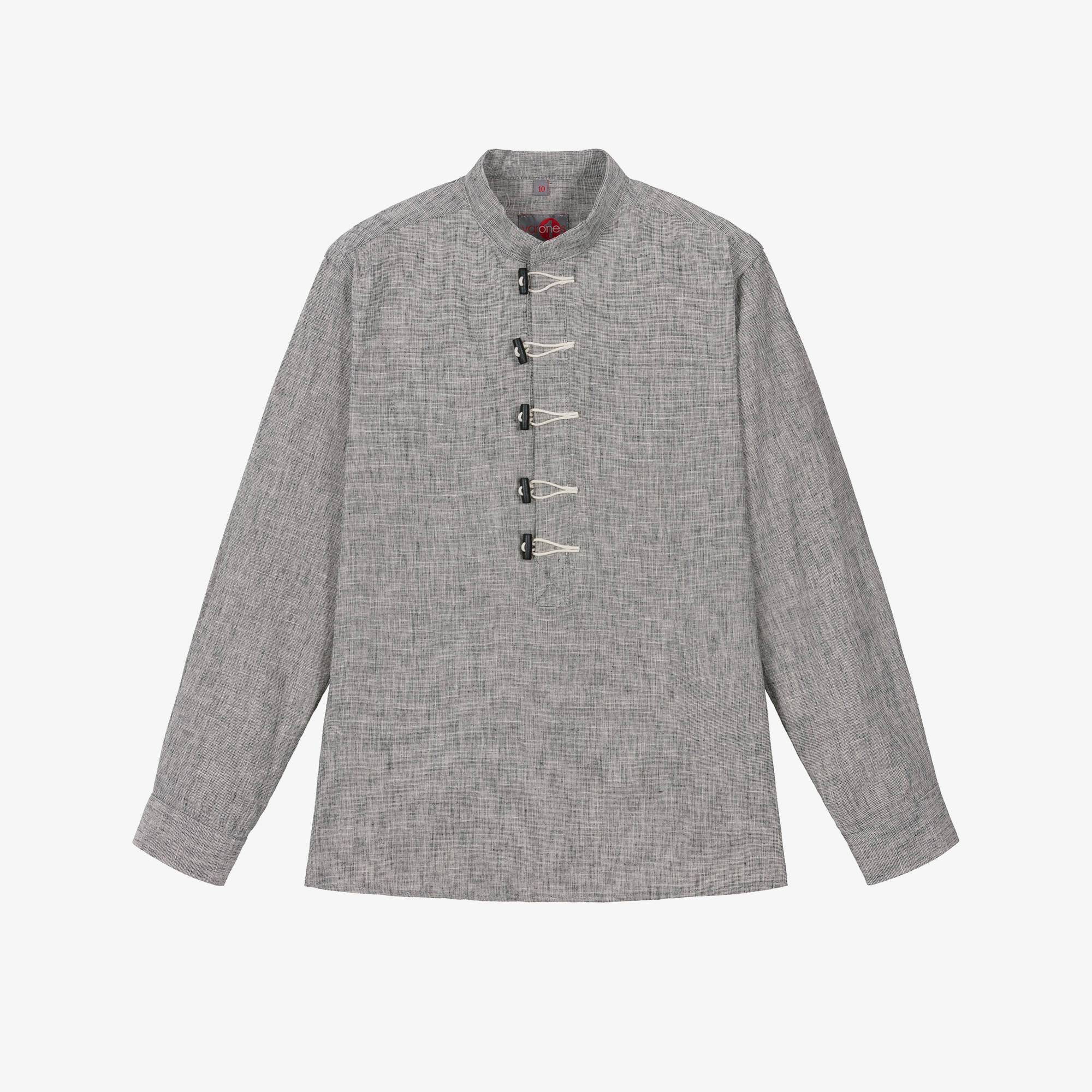 Varones One - Boys Grey Collarless Shirt with Toggle Buttons ...