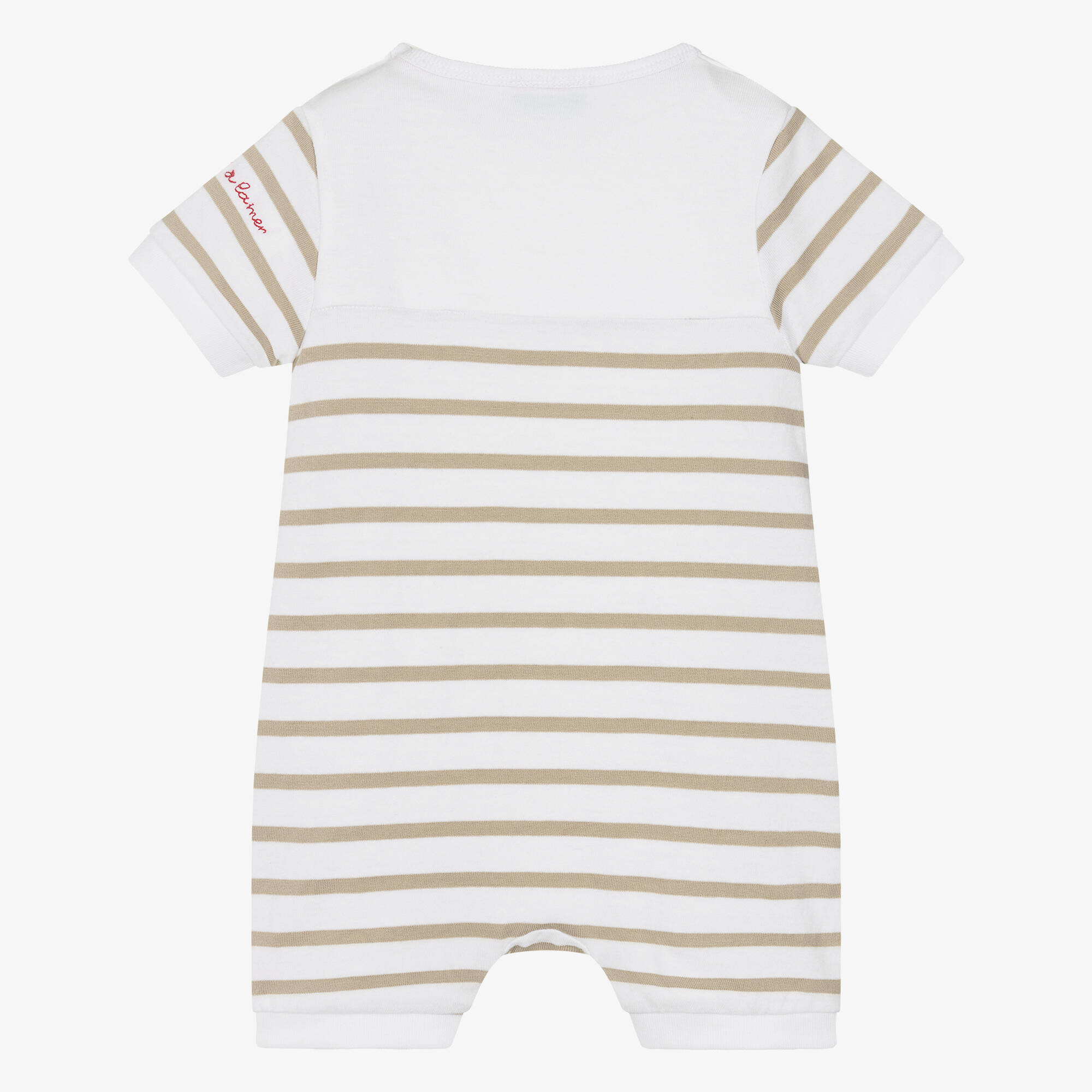 Week-end à la mer - Baby Boys White & Beige Breton Stripe Shortie ...