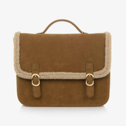 Age of Innocence - Girls Brown Faux Suede Satchel Backpack (34cm ...