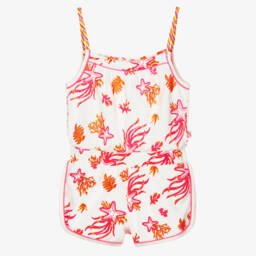 Billieblush - Girls White Towelling Playsuit | Childrensalon