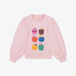 Catimini - Girls Blue Cotton Cat Top | Childrensalon