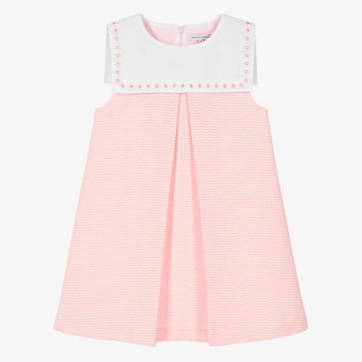 Beatrice & George - Girls Pink Cotton Gingham Dress | Childrensalon