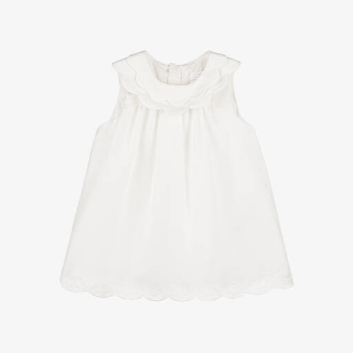 Chloé - Baby Girls Blue Linen Chambray Dress Set | Childrensalon