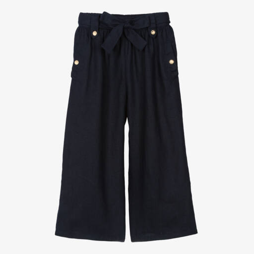 Chloé - Girls Navy Blue Corduroy Trousers | Childrensalon