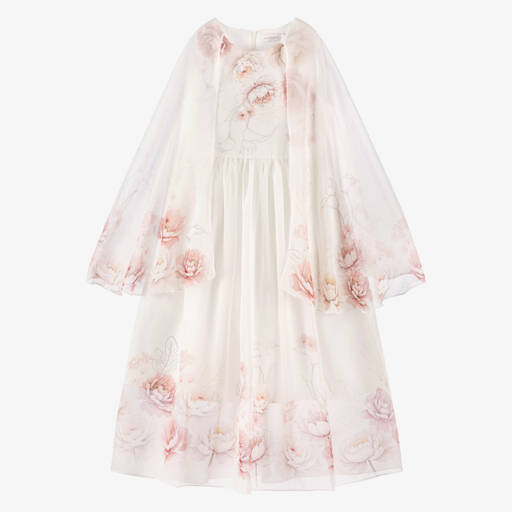 EIRENE - Girls Gold Sequinned Tulle Dress | Childrensalon