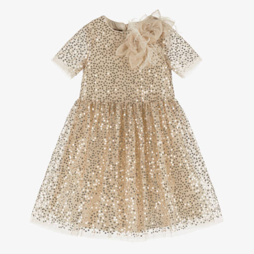 Elie Saab - Girls Green Crêpe Twill Dress | Childrensalon