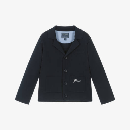 Self-Portrait - Girls Blue Knitted Cardigan | Childrensalon