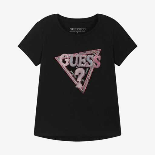 Guess - Girls Pink Sequin Gradient Cotton T-Shirt | Childrensalon