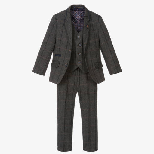 House of Cavani - Boys Brown Tweed Albert Suit | Childrensalon