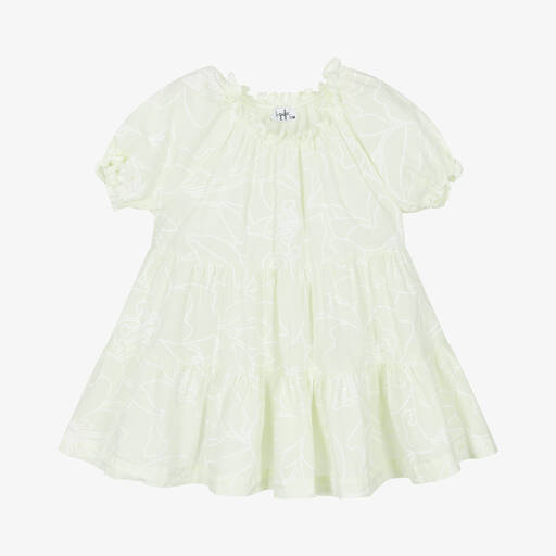 Il Gufo - Girls Blue Floral Cotton Dress | Childrensalon