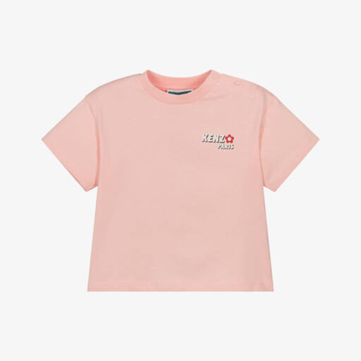 KENZO KIDS - Girls Yellow Cotton Flower T-Shirt | Childrensalon