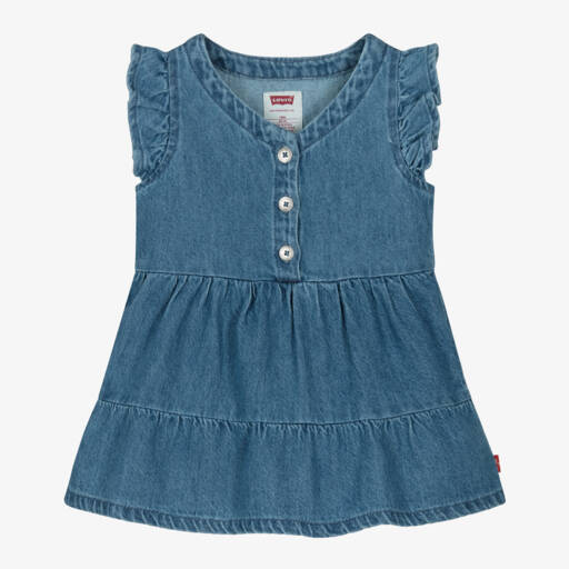 Levi's - Girls Blue Organic Cotton Denim Dress | Childrensalon