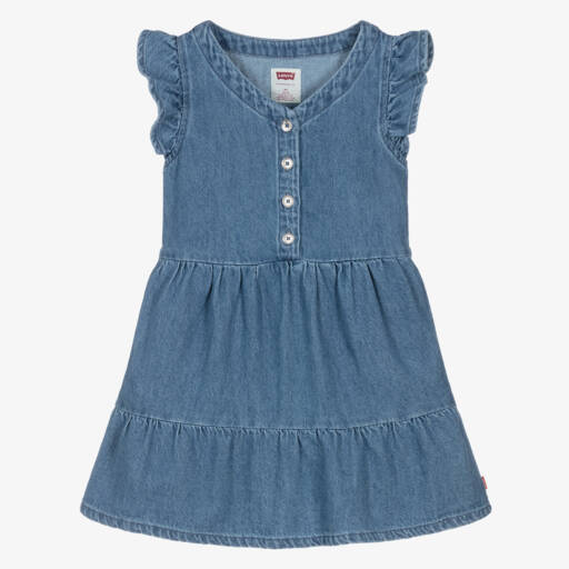 Levi's - Girls Blue Organic Cotton Denim Dress | Childrensalon