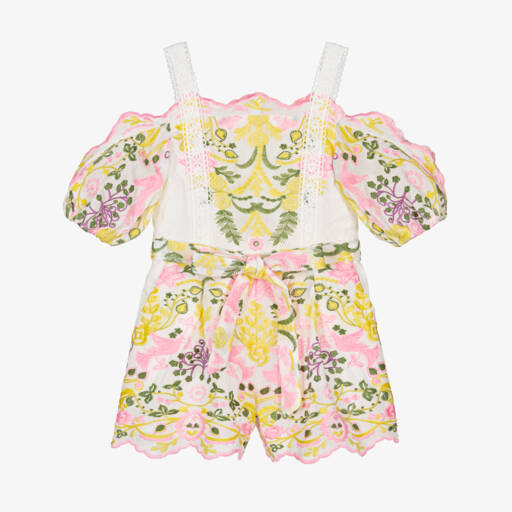 Billieblush - Girls White Towelling Playsuit | Childrensalon