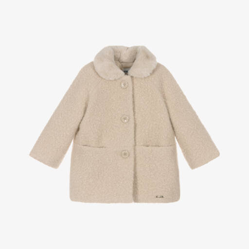 Mayoral - Girls Ivory Reversible Coat | Childrensalon