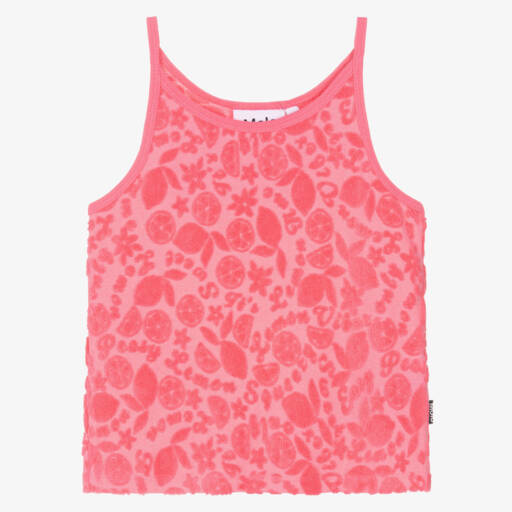 Molo - Girls Orange Viscose Tie-Dye Vest Top | Childrensalon