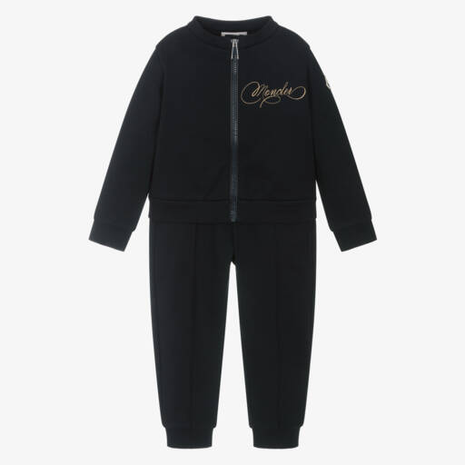 Lapin House - Girls White & Blue Cotton Tracksuit | Childrensalon