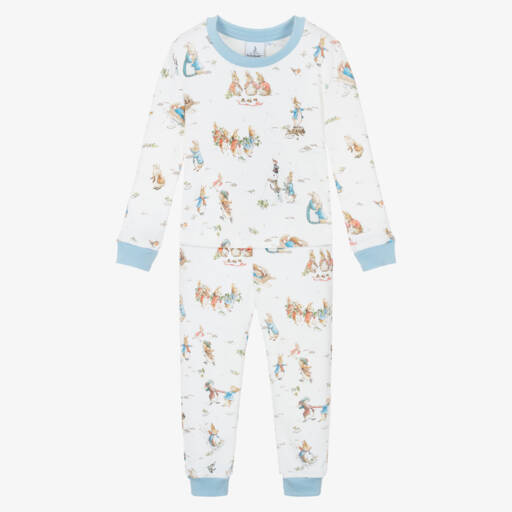 Peter Rabbit™ by Childrensalon - Girls White Cotton Embroidered Pyjamas ...