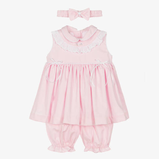 Pretty Originals - Girls Pink Smocked Dress Set | Childrensalon