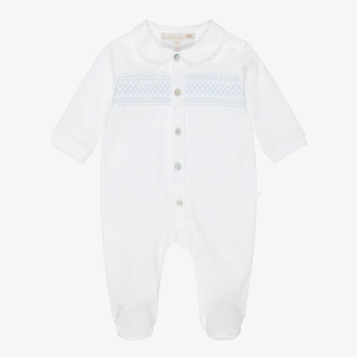 Pureté Du... Bébé - Girls Navy Blue Velour Babygrow | Childrensalon