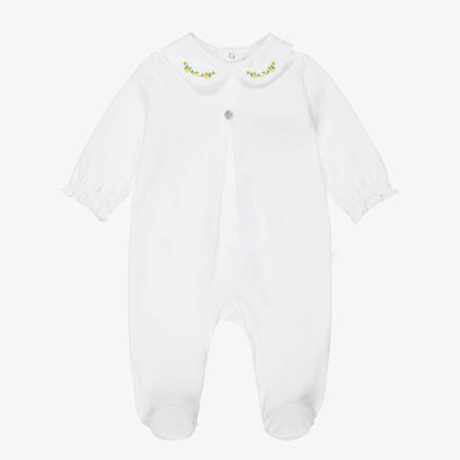 Pureté Du... Bébé - Girls Navy Blue Velour Babygrow | Childrensalon