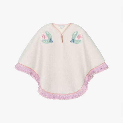 Michael Kors Kids - Girls Ivory MK Empire Logo Zip-Up Cape | Childrensalon